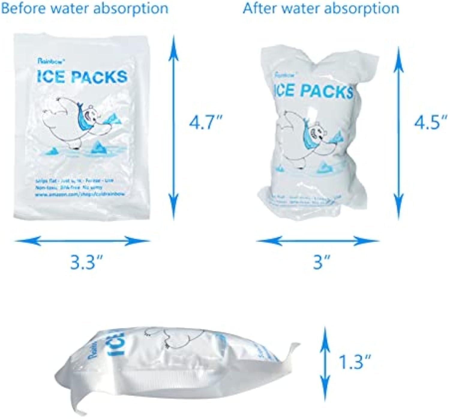 Dry Ice Packs for Shipping Food, Small Cold Packs for Cooler Box Bags ...
